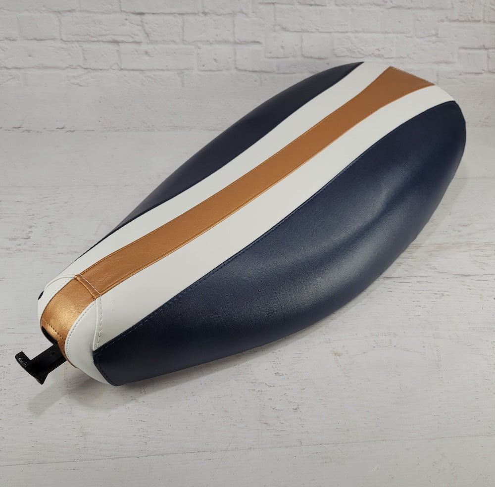 Vespa ET 2 /4 Navy Blue with Racing Rally Stripe Handmade Seat Cover ...